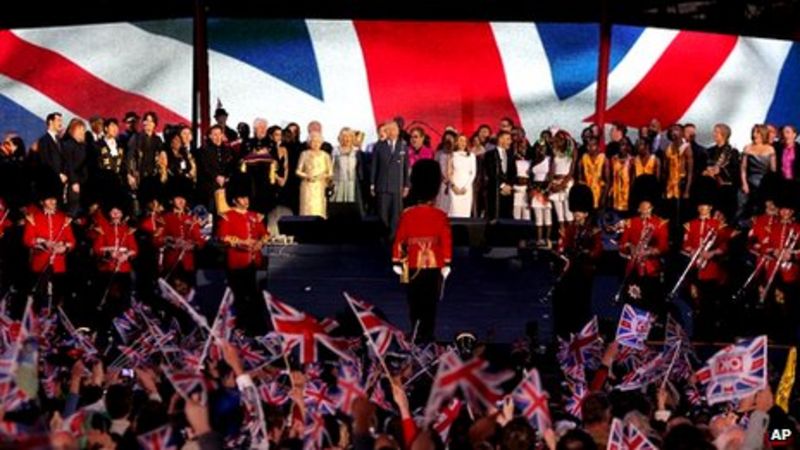 Stars shine on The Queen at Jubilee concert - BBC News
