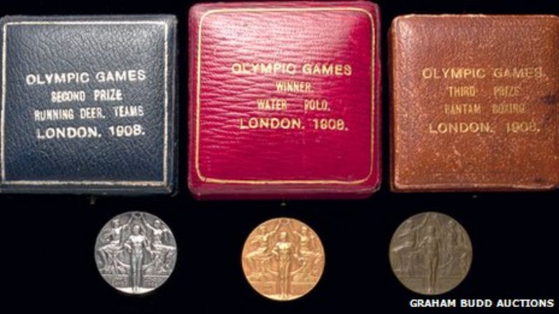 Olympic medals from 1908 London Games auctioned - BBC News