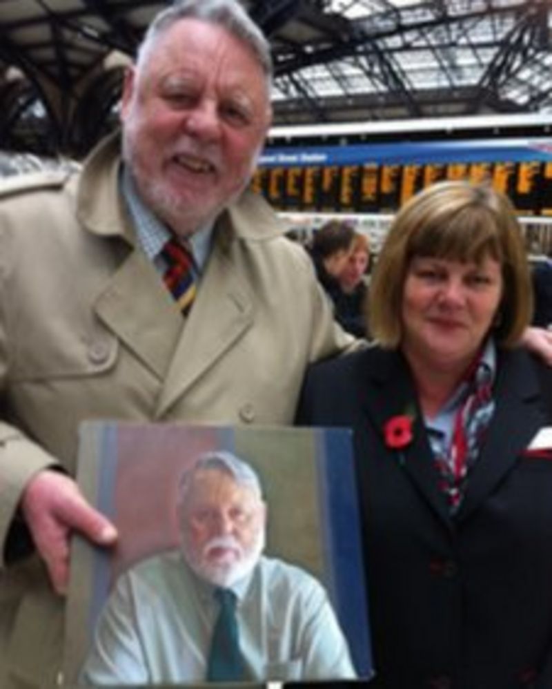 Terry Waite reunited with painting he left on train - BBC News