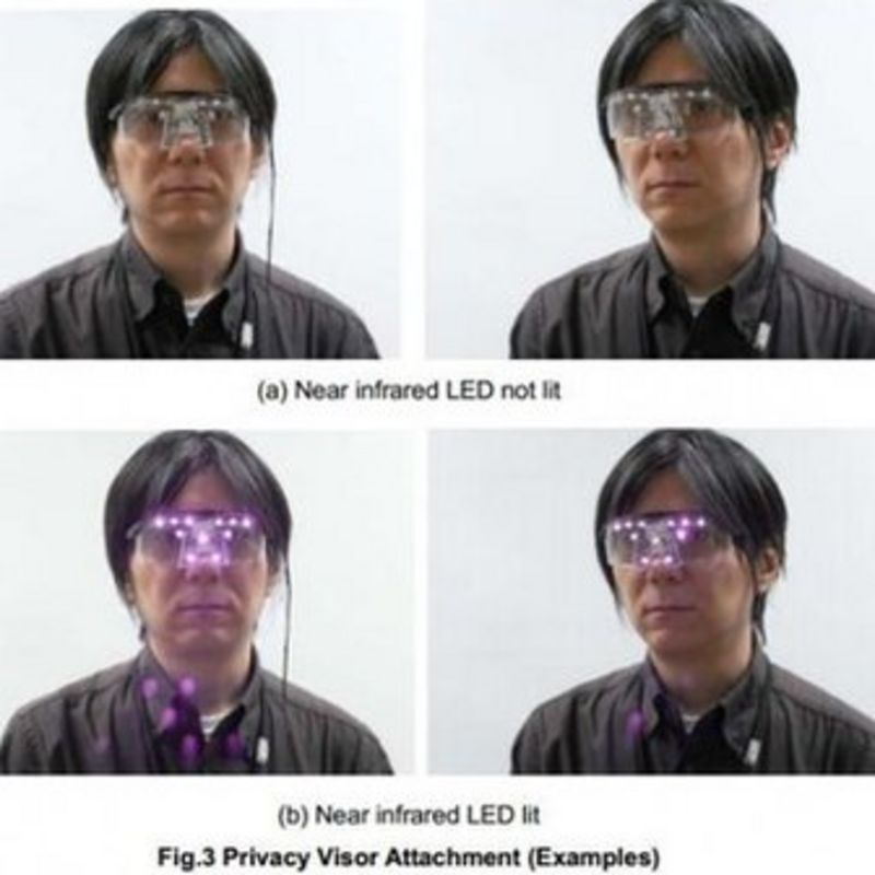 'Privacy visor blocks facial recognition software' - BBC News