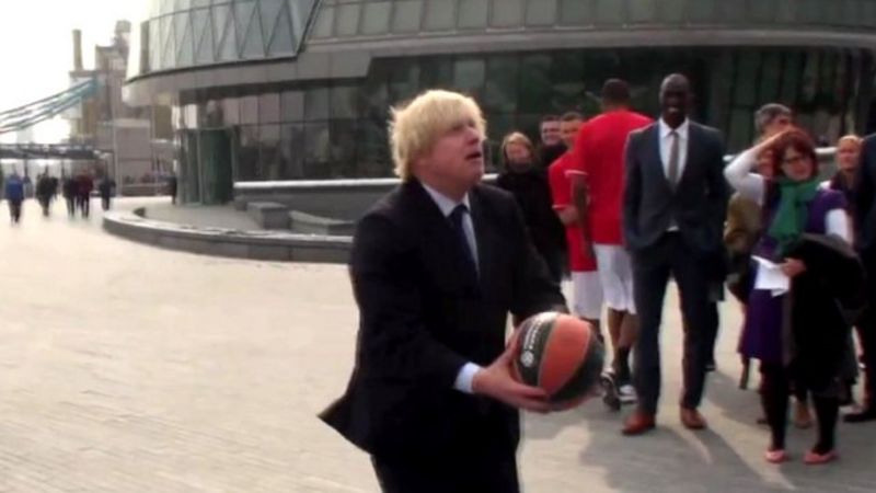 Boris Johnson knocks child to ground in touch rugby - BBC News