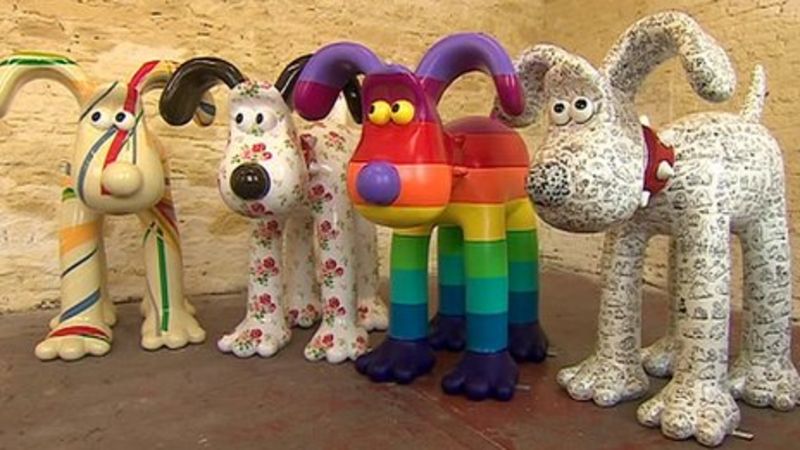 Wallace and Gromit designer dogs unveiled in Bristol - BBC News