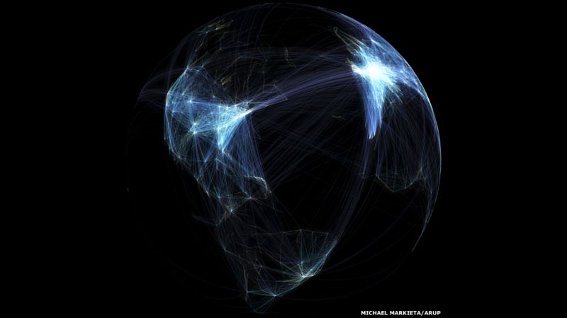 In pictures: Global flight paths - BBC News