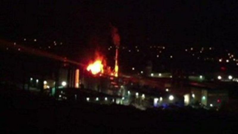 Fire at Hexham's Egger chipboard factory under control - BBC News