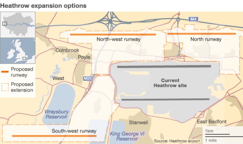 Heathrow submits third runway options to Davies Commission - BBC News