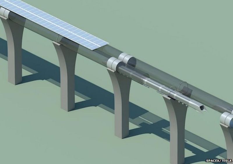 Elon Musk unveils San Francisco-LA 'Hyperloop' idea - BBC News