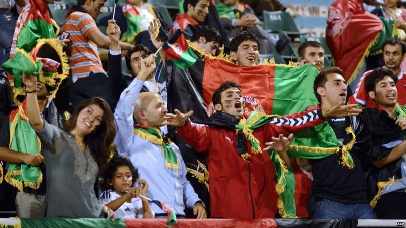 In pictures: Afghans celebrate historic football win - BBC News