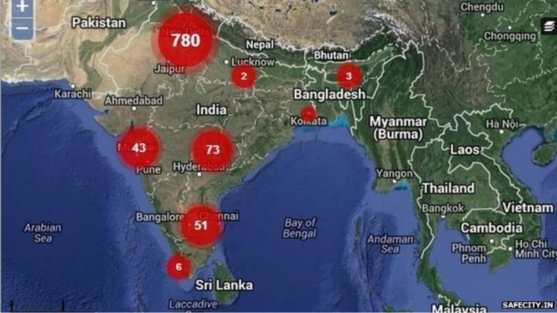 Mapping unsafe areas for India's women - BBC News