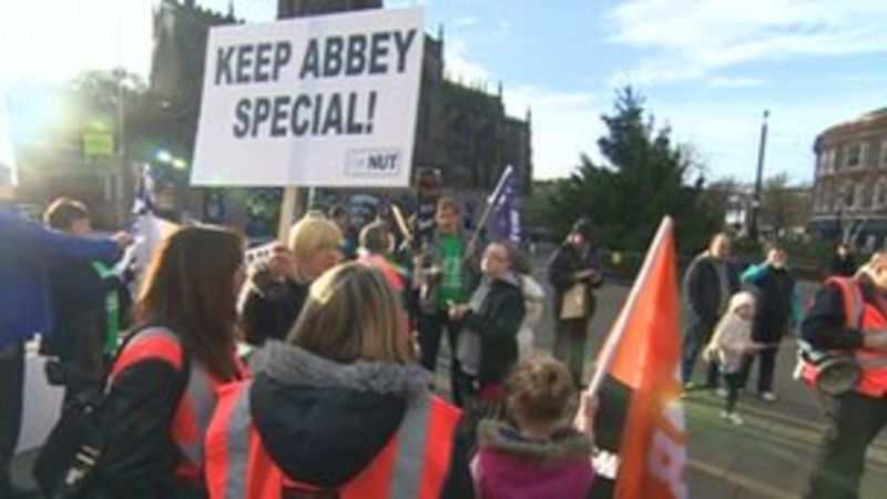 Protest over Rotherham Abbey Special School 'restructuring' - BBC News