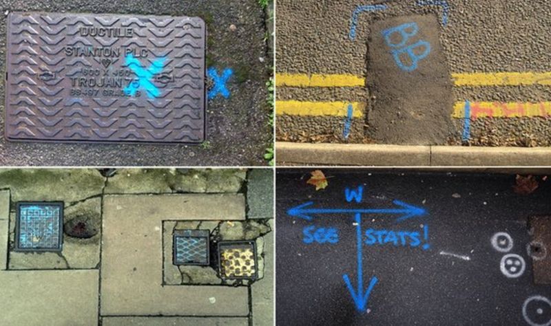 What do those squiggles on the pavement actually mean? - BBC News