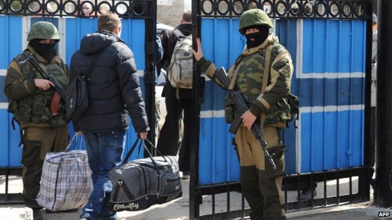 Crimea Crisis Pro Russians Seize Ukrainian Naval Bases Bbc News