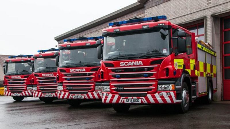 Four new Dumfries and Galloway fire appliances arrive - BBC News