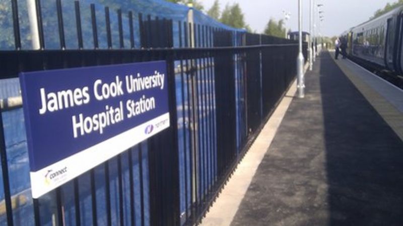 Middlesbrough James Cook Hospital railway station opens - BBC News