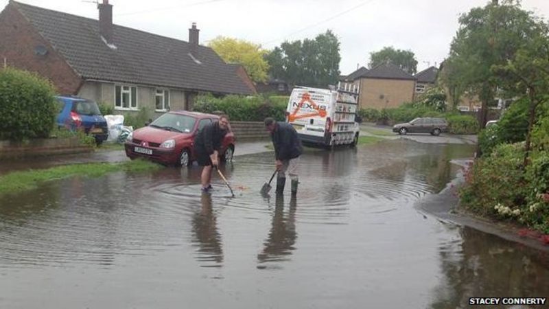 Heavy rain causes flash flooding in Norwich - BBC News