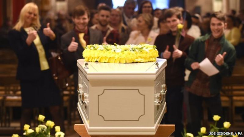 Stephen Sutton: Funeral held after Twitter 'thumbs up' - BBC News