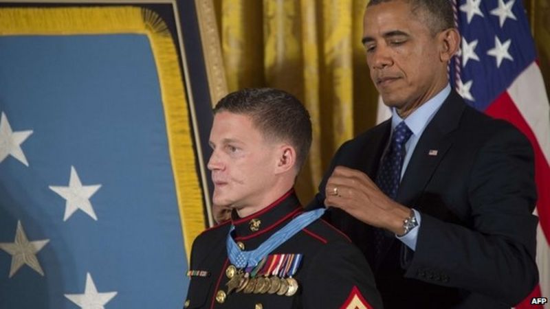 US Marine Cpl William Carpenter receives Medal of Honor - BBC News