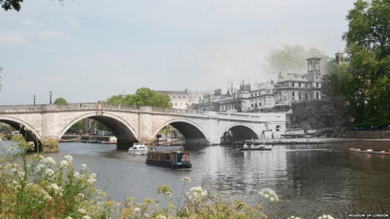 Old and new London bridge images combined - BBC News