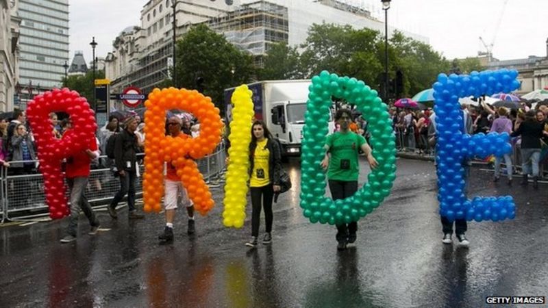 Thousands of revellers gather for London Pride parade - BBC News