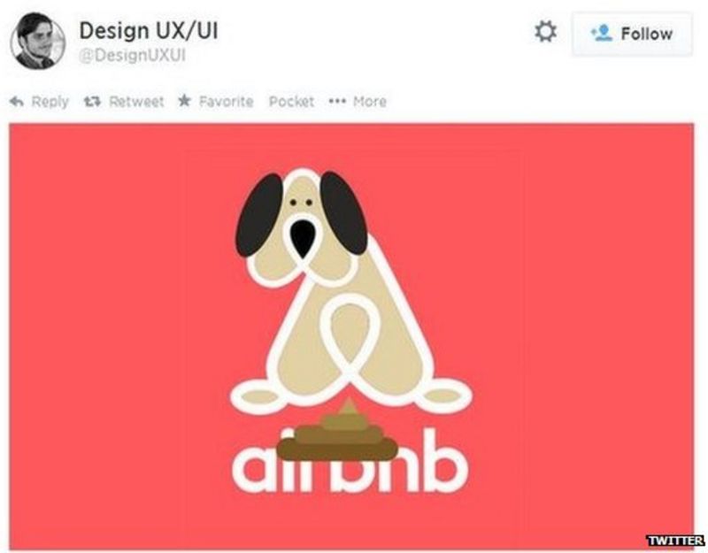 Airbnb's new logo faces social media backlash - BBC News