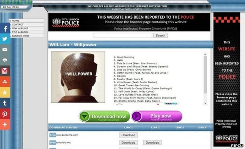 Police placing anti-piracy warning ads on illegal sites - BBC News
