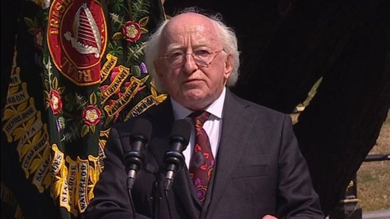 Irish President Michael D Higgins honours WWI soldiers - BBC News