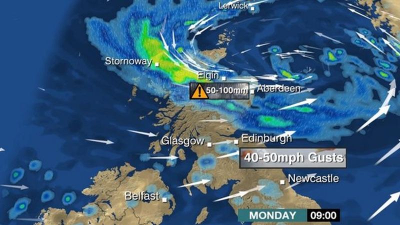 Parts of Scotland affected by ex-hurricane Bertha - BBC News