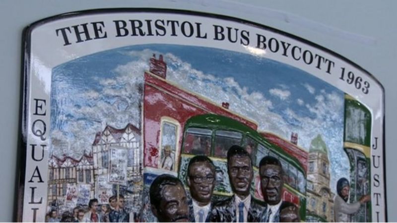 Bristol bus boycott marked with commemorative plaque - BBC News