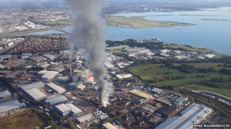 Large fire at Portsmouth EMR scrap metal yard - BBC News