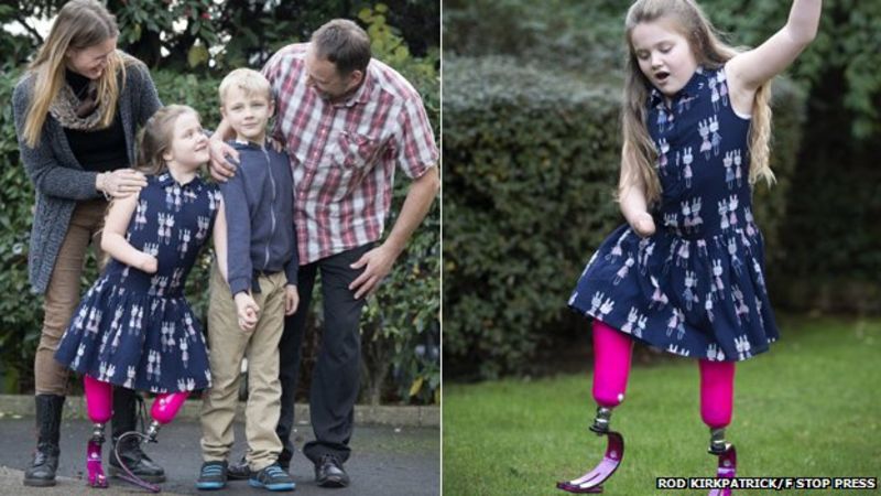 Grace Matthews, 7, gets life-changing blade legs - BBC News