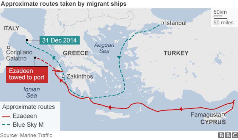 EU migration: Traffickers 'made $3m' on ship to Italy - BBC News