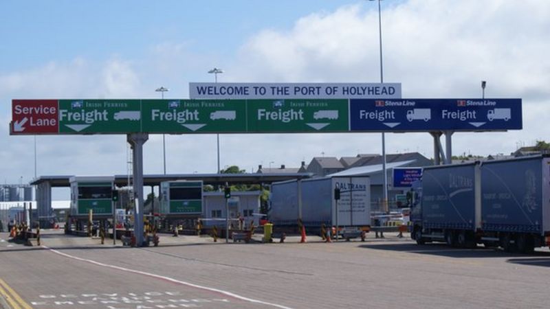 Bus catches fire on Holyhead Port loading ramp - BBC News
