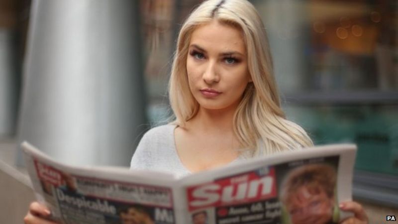 Sun's Page Three 'returns' as paper takes swipe at rivals - BBC News