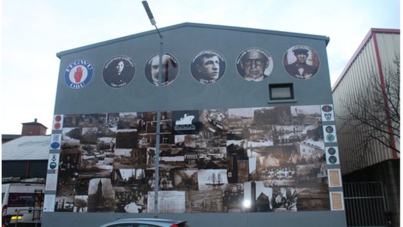 Shipyard mural unveiled in Belfast's Sailortown - BBC News