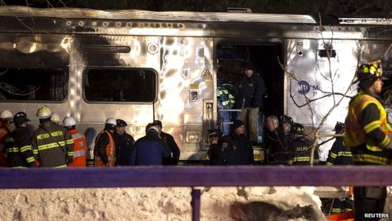 Six killed as New York train hits vehicle - BBC News