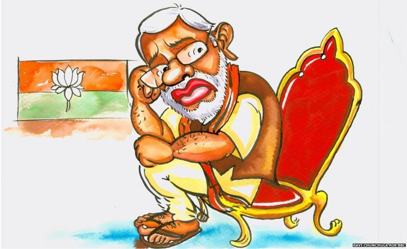 Delhi election: Arvind Kejriwal's victory in cartoons - BBC News