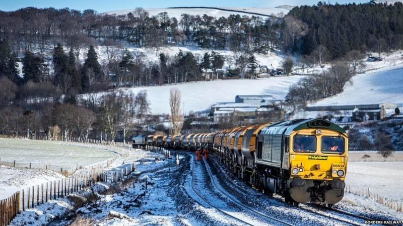 Borders Railway track laying complete - BBC News