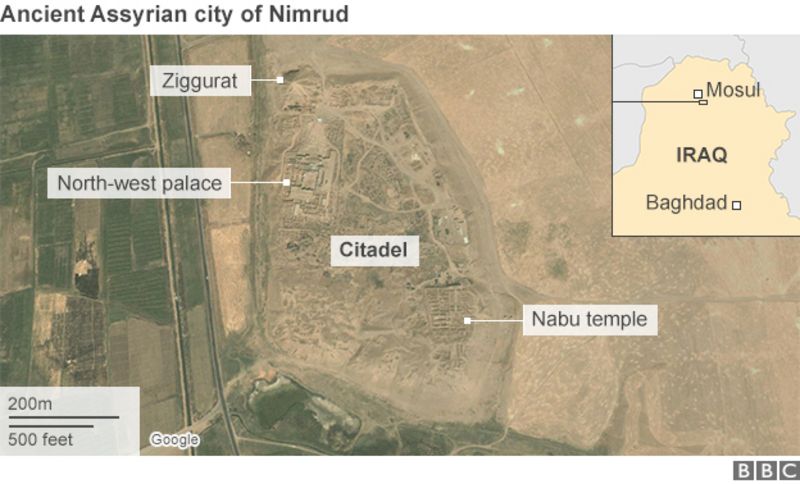Nimrud: Photos show IS destruction of ancient Iraqi city - BBC News