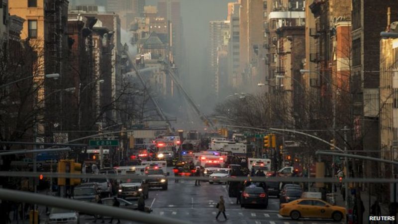 Several missing after NYC building collapse - BBC News