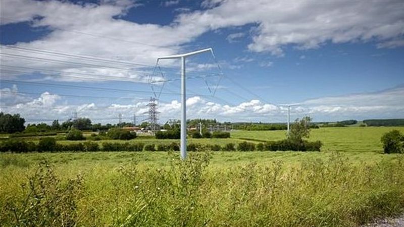 First new pylon type constructed - BBC News