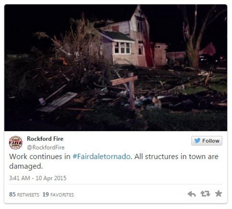 Two killed as huge tornado tears through Illinois - BBC News