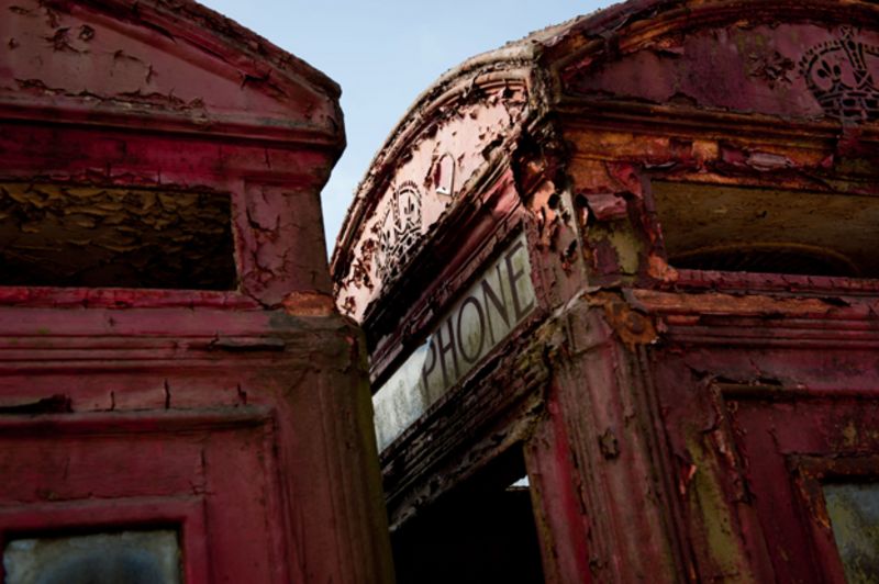 The yard for red phone boxes that ring no more - BBC News
