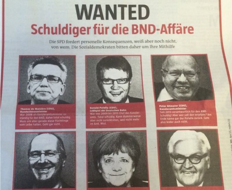 Germany spy scandal turns tables on Merkel government - BBC News