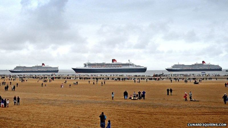 Cunard liners mark 175th anniversary in Liverpool - BBC News