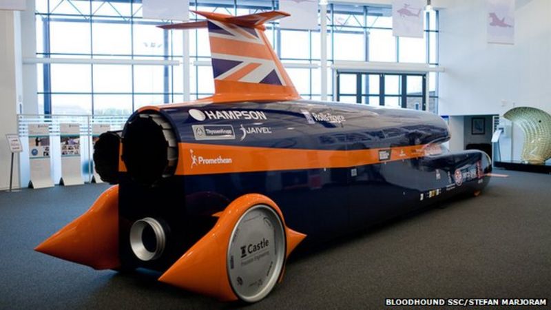 Bloodhound supersonic car gets its 'feathers' - BBC News