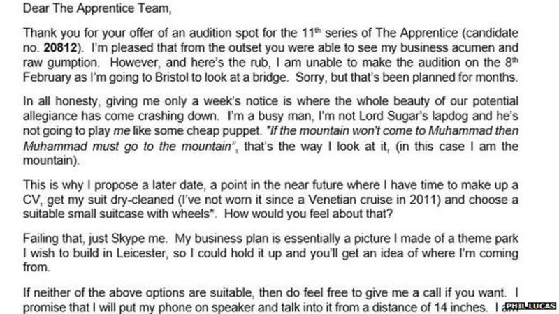 The Apprentice joke that almost became a reality - BBC News