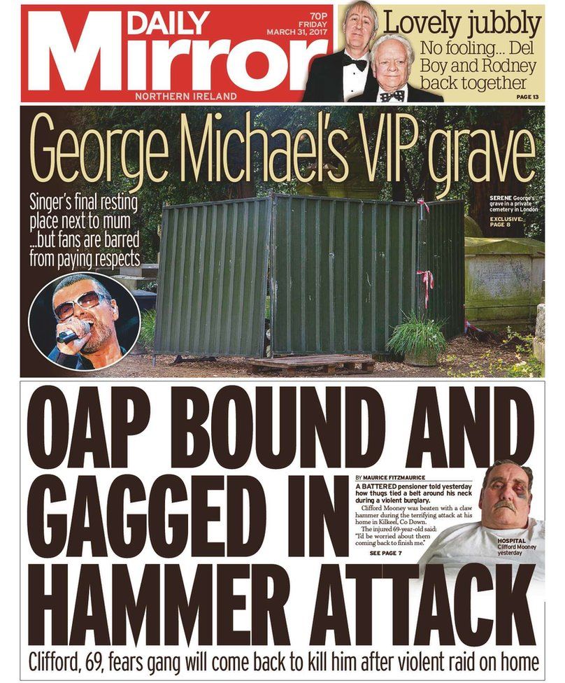 Newspaper review: Pensioner attack, the Pope and baby Penelope - BBC News