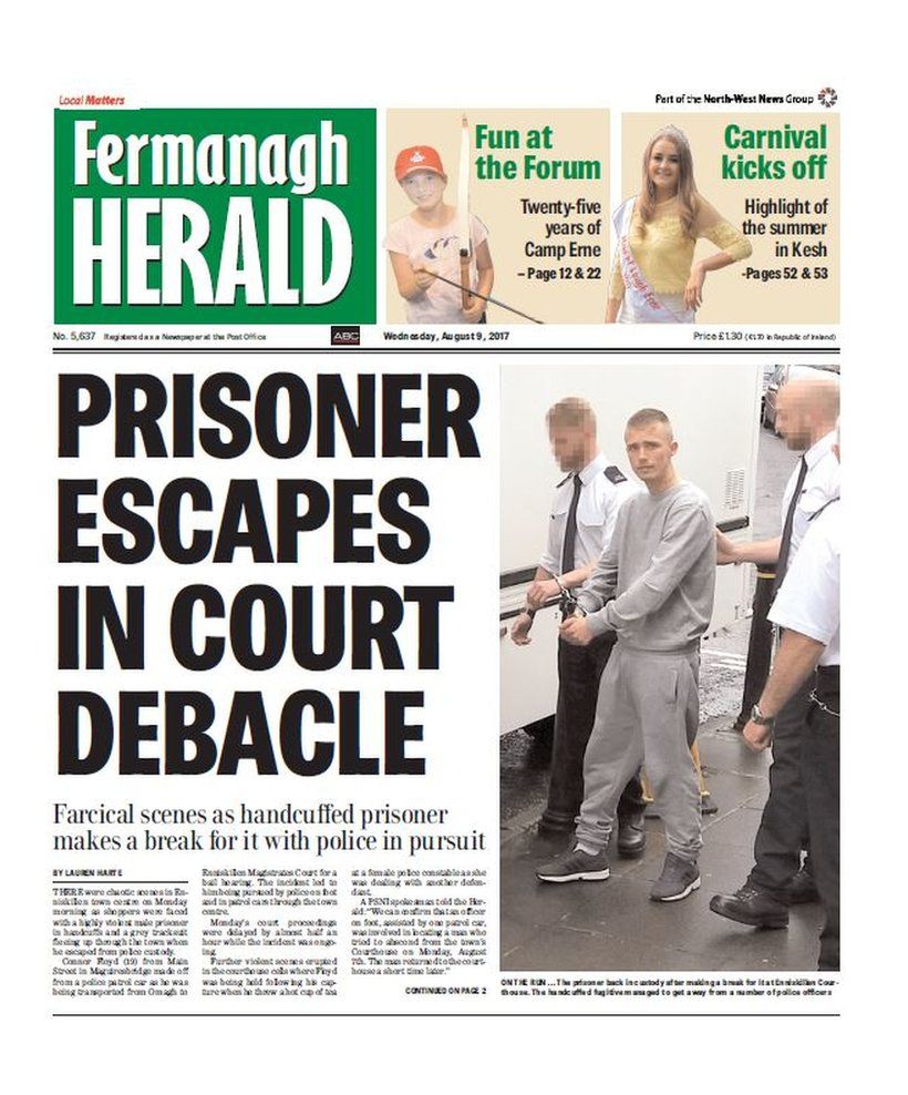 Weekly Newspapers: Family reunion and prisoner escape bid - BBC News