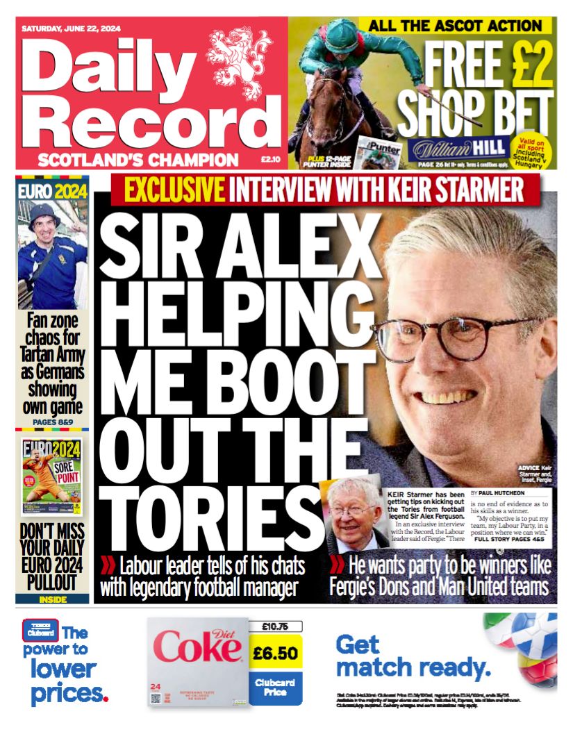 Scotland's papers: Sir Alex backs Starmer as Rowling attacks Labour ...