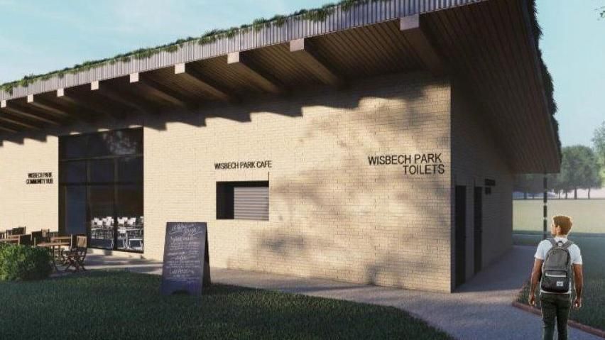 Wisbech's community hub nearing completion in park - BBC News