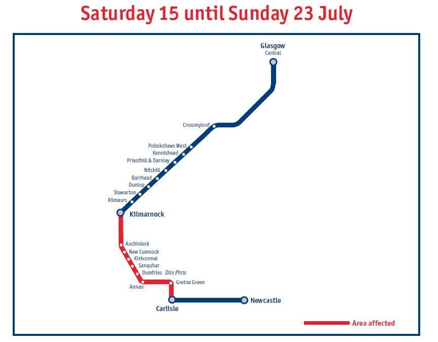 Nine-day closure during Kilmarnock to Carlisle rail work - BBC News